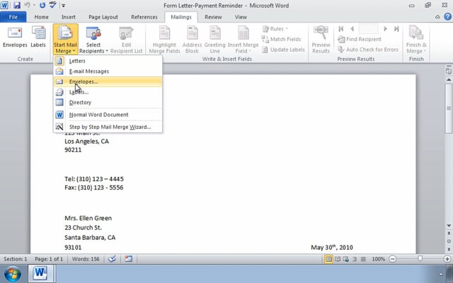 Microsoft Word 2010: Automating the Mail Merge | Microsoft Word Videos